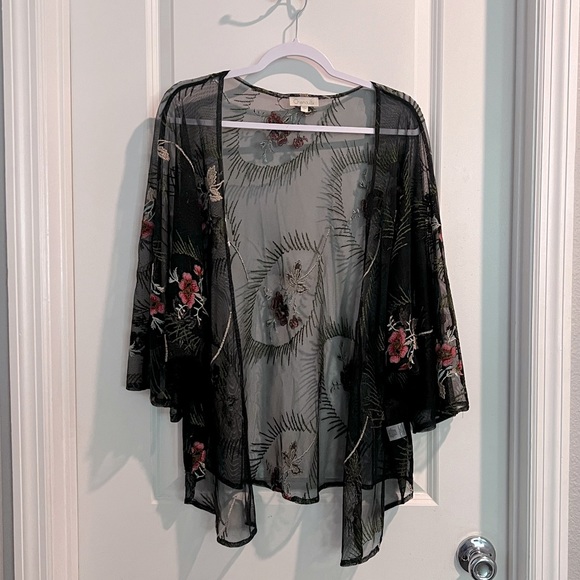 Tops | Sheer Embroidered Short Kimono | Poshmark